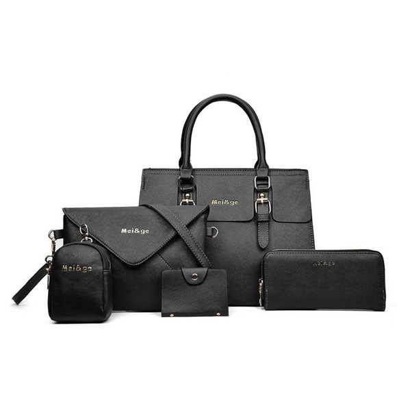 Mei&ge | Bags | New Meige 5 Pc Handbag Set In Black | Poshmark